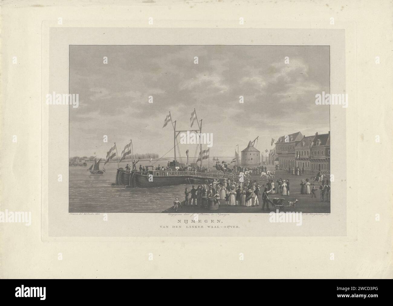 Festive visit in Nijmegen, 1831, Willem Hendrik Hoogkamer, After Otto ...