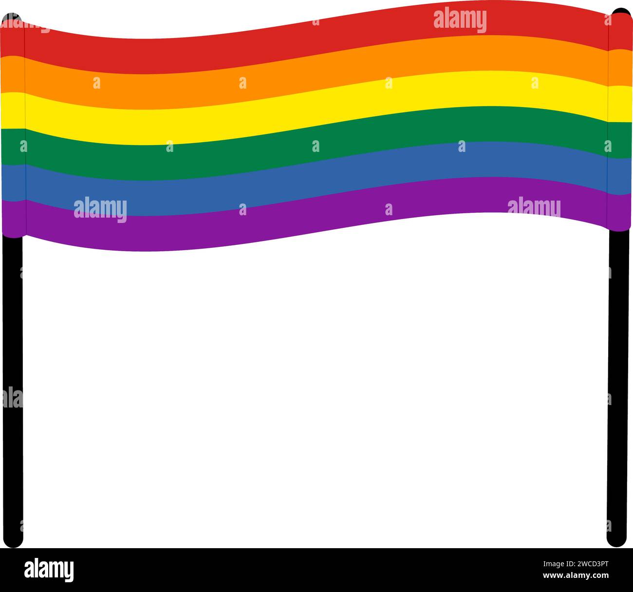 Rainbow Pride Flag Banner Sign Symbol Icon Flat Vector Illustration