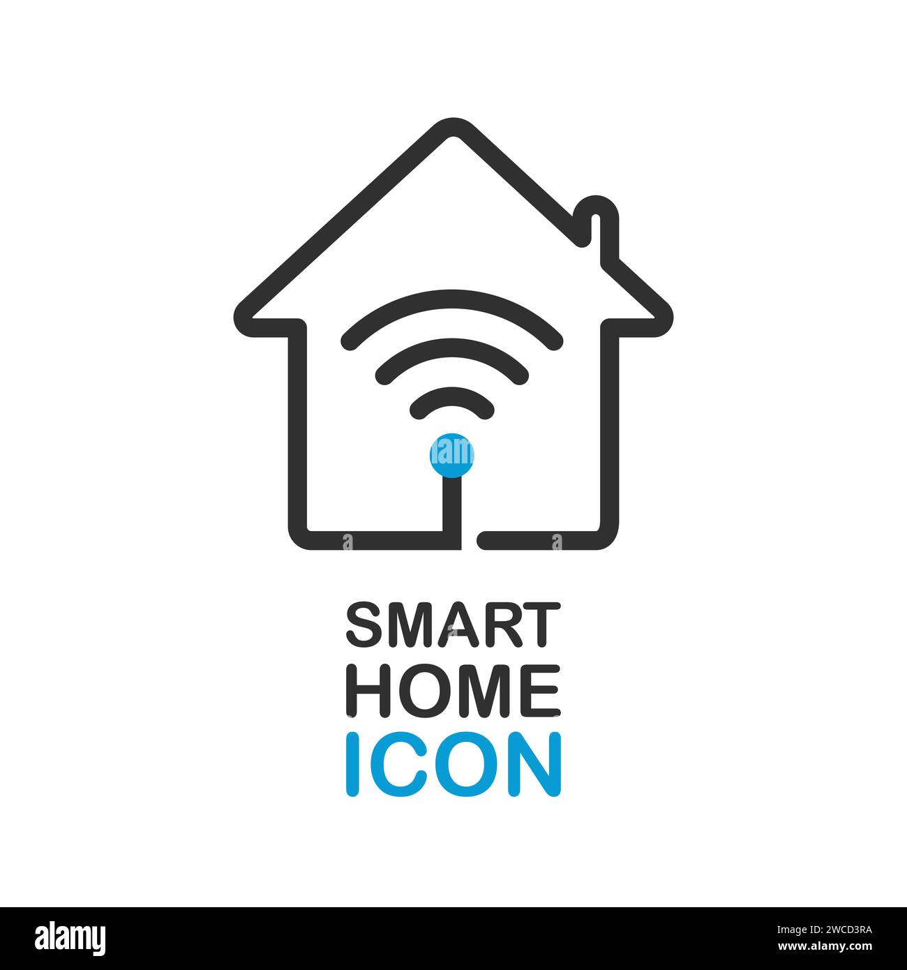Smart home wi fi icon. Concept of house wireless control. Technology ...