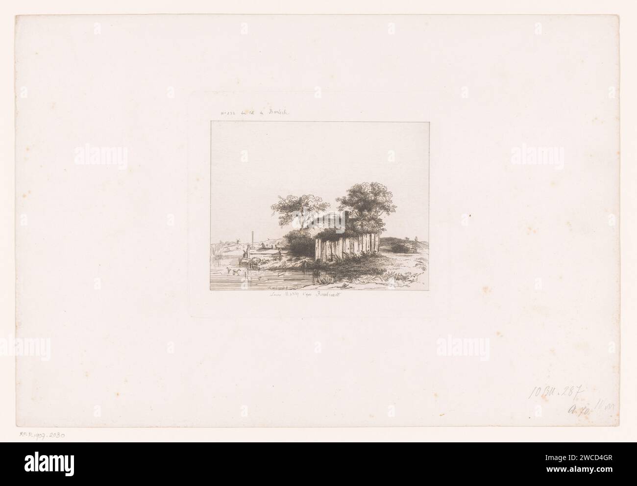 Farm with white fence, Louis Marvy, After Rembrandt van Rijn, 1825 ...