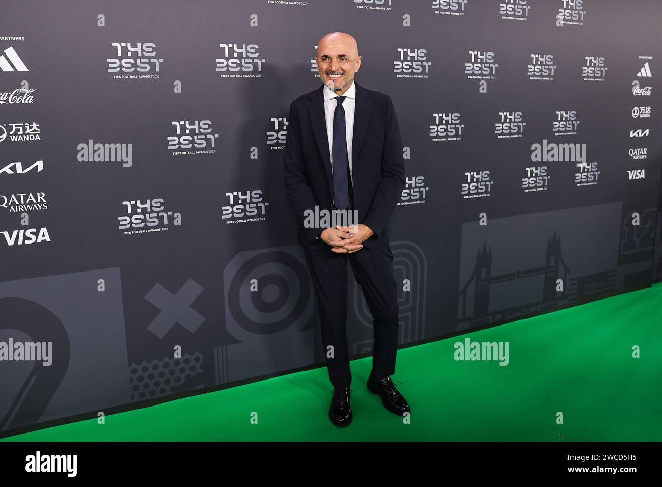 Italian Football Manager, Luciano Spalletti arrives on the Green Carpet ...
