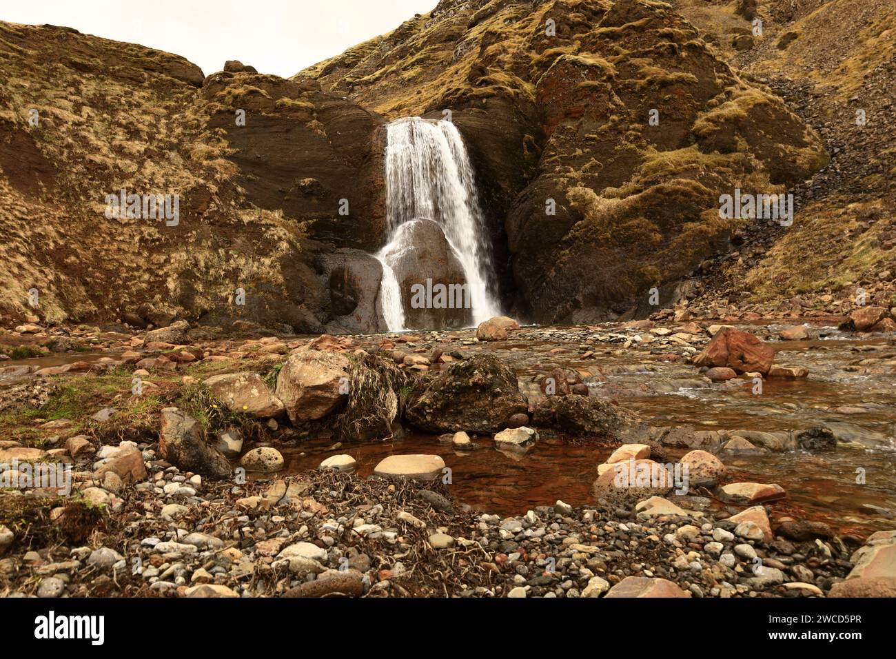 Helgufoss is a waterfall near the capital of Iceland, located in ...