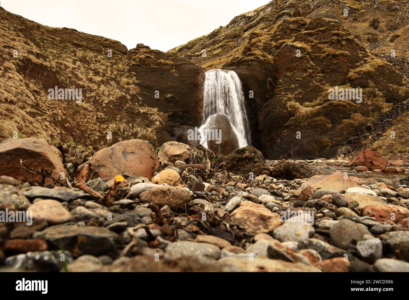 Helgufoss is a waterfall near the capital of Iceland, located in ...