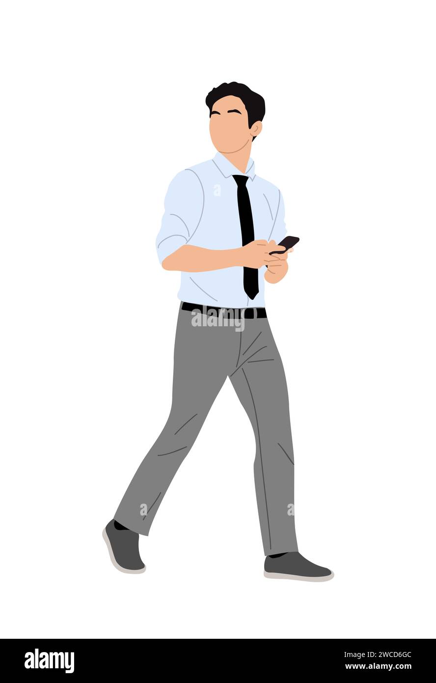 Professional man walking with mobile Stock Vector Images - Alamy
