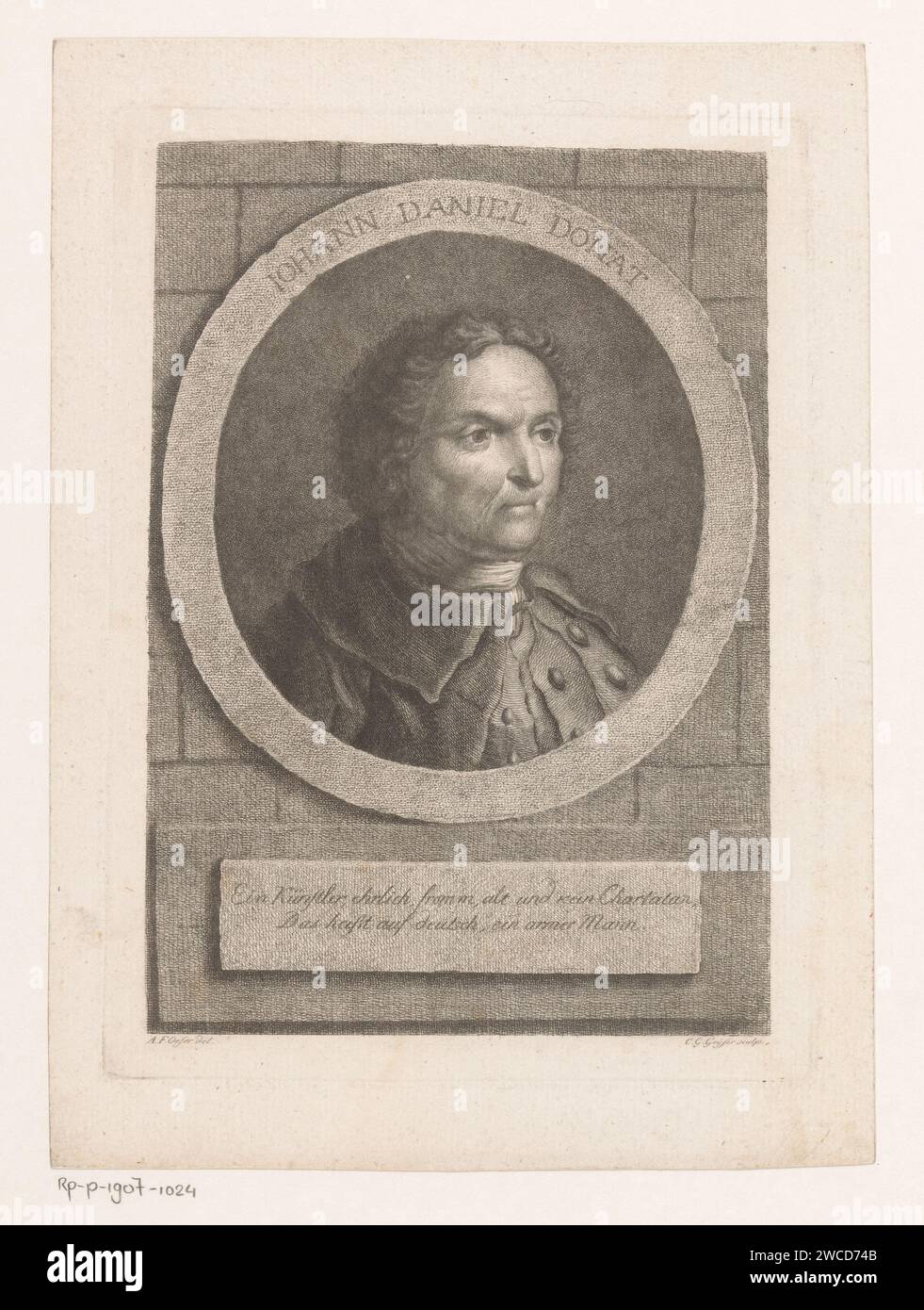 Portrait van Johann Daniel Donat, Christian Gottlieb Geyser, after Adam ...