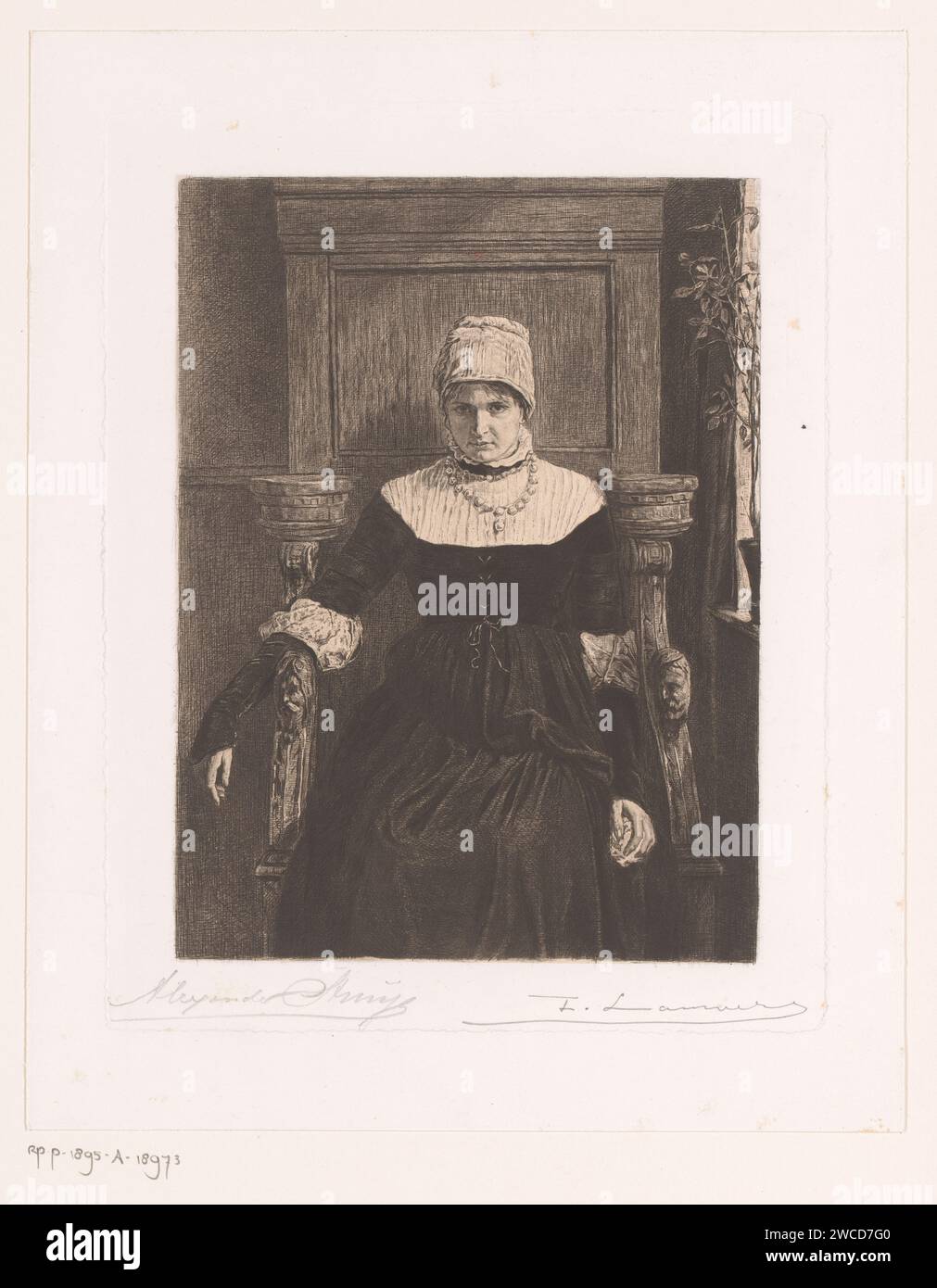 Portrait of an unknown lady, sitting at the window, Frans Lauwers ...