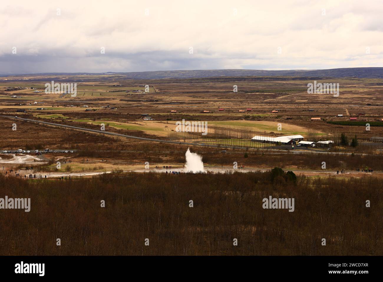 The Geysir geothermal field is a collection of hot springs, a dome and ...