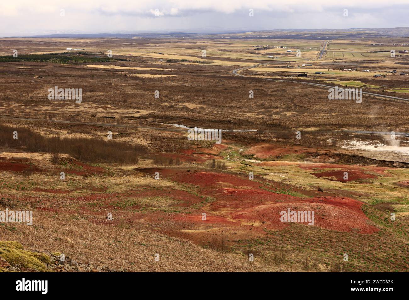 The Geysir geothermal field is a collection of hot springs, a dome and ...