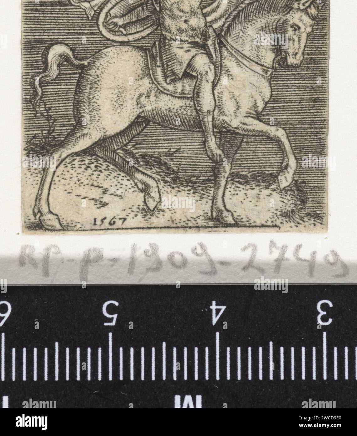 Roman rider on horseback, Abraham de Bruyn, 1567 print A Roman soldier ...