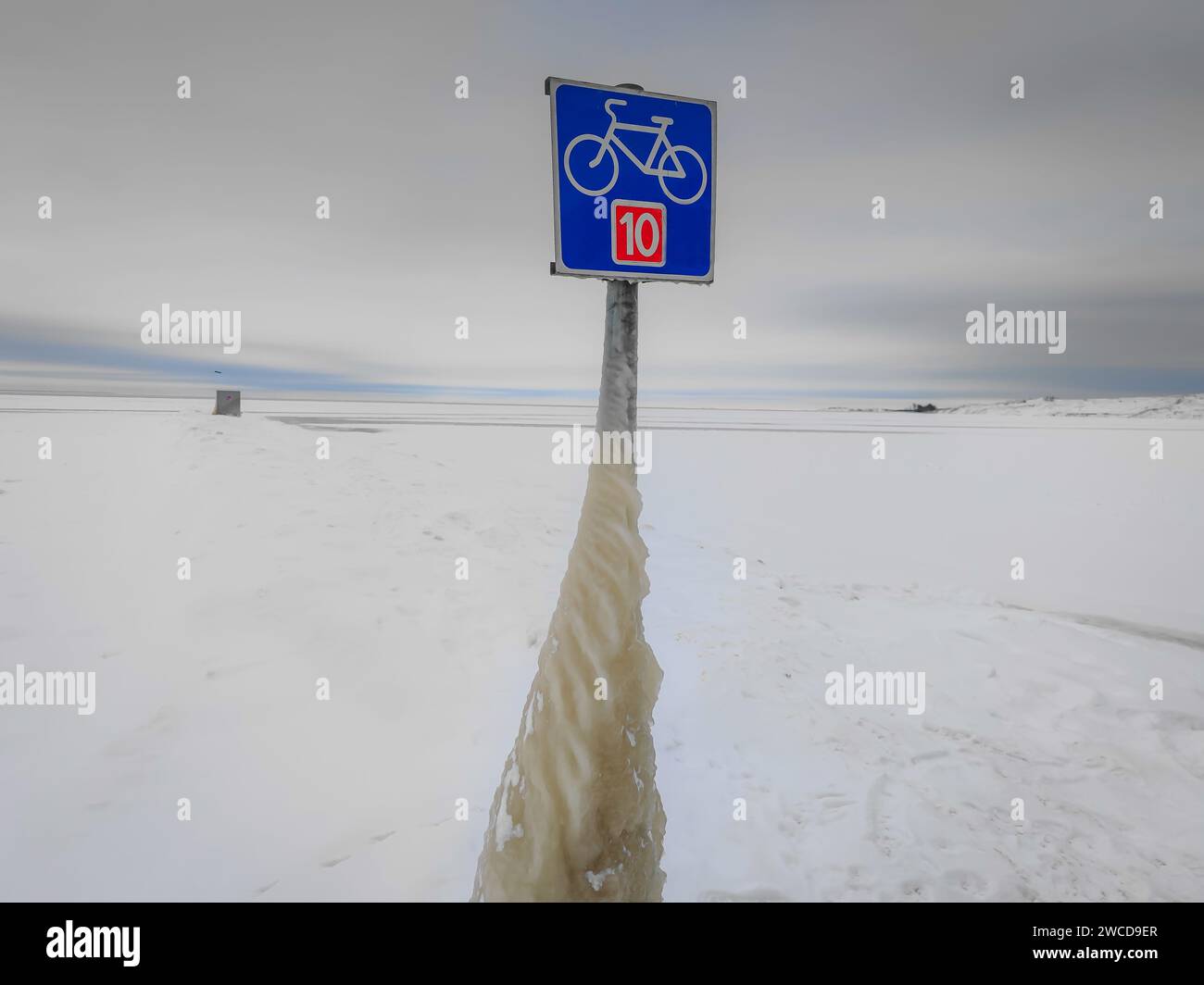 Spectacular ice formations on a cold and windy day. Natural phenomenon ...