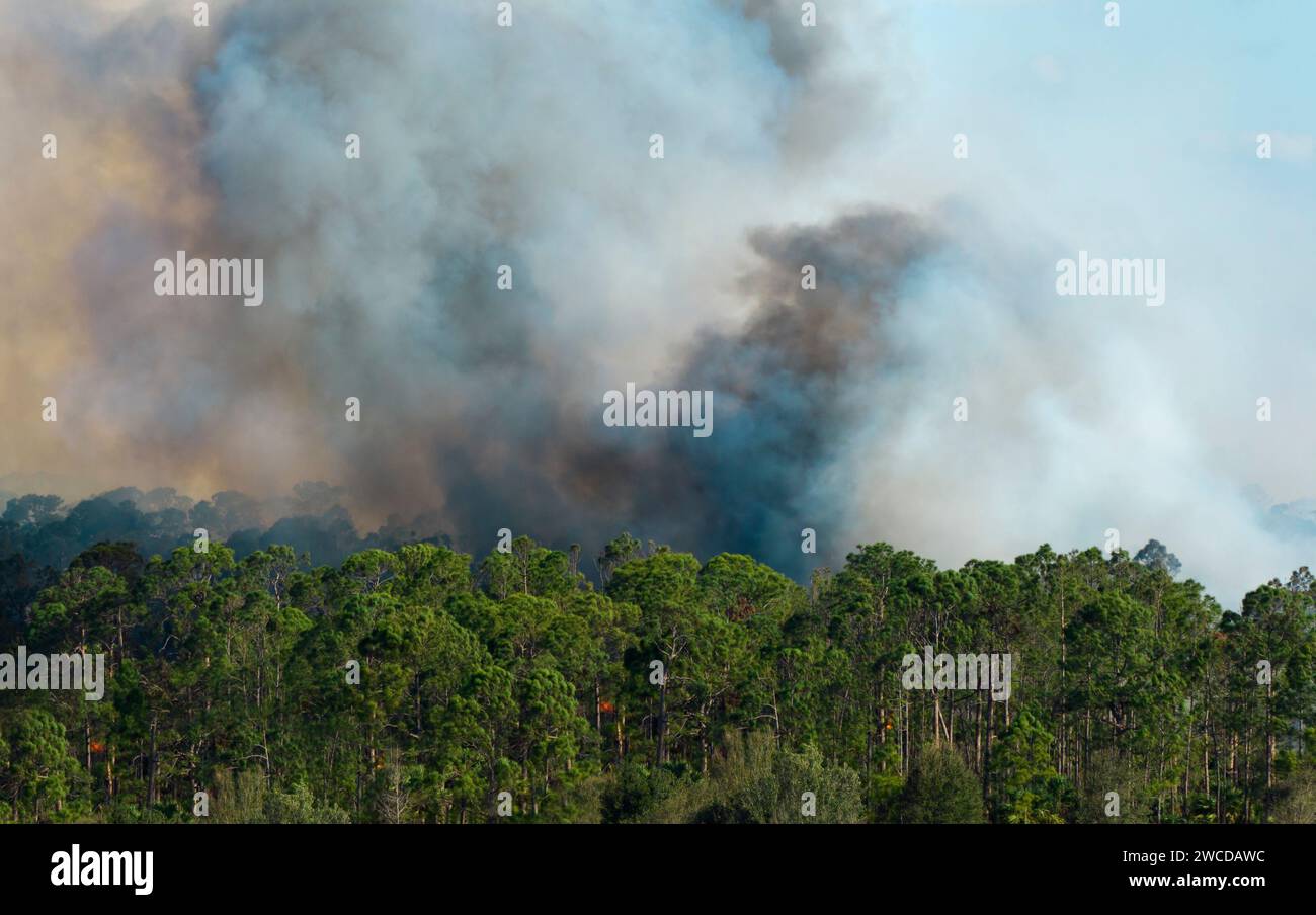 Large wildfire burning severely in hi-res stock photography and images ...