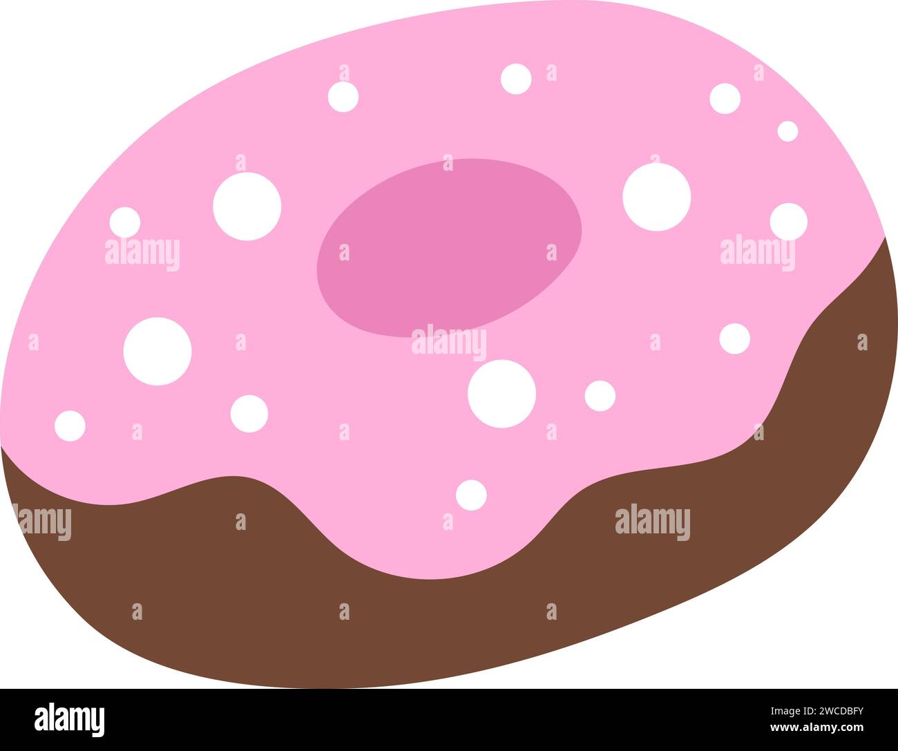 Vector doughnut with pink icing. Fairytale themed birthday dessert ...