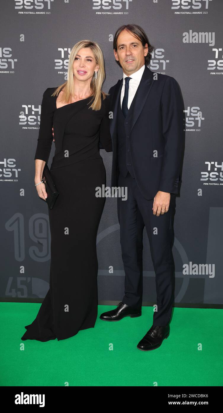 London, UK. 15th Jan, 2024. Filippo Inzaghi (r) and his partner Angela ...