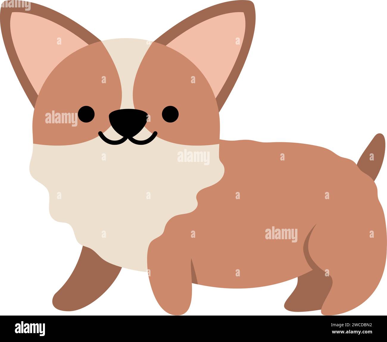 Vector corgi dog illustration for children. Cute animal character for ...