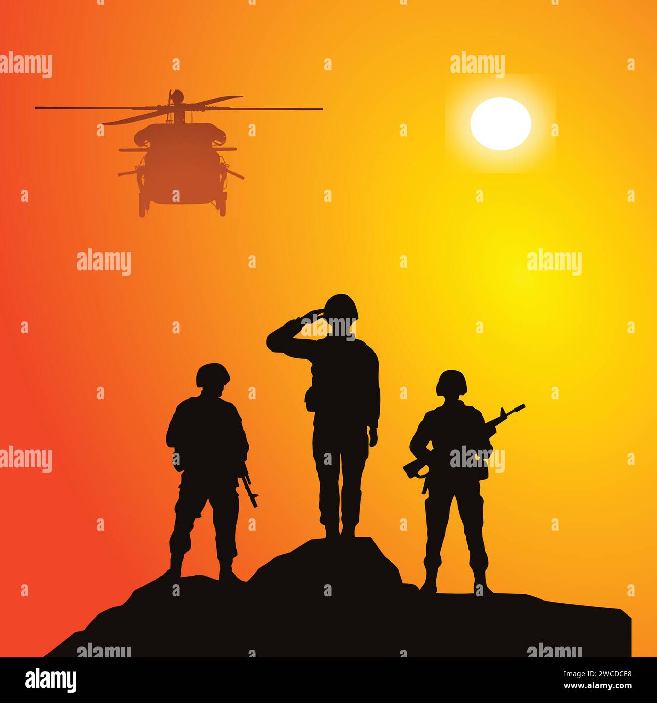 Indian army soldiers saluting Stock Vector Images - Alamy