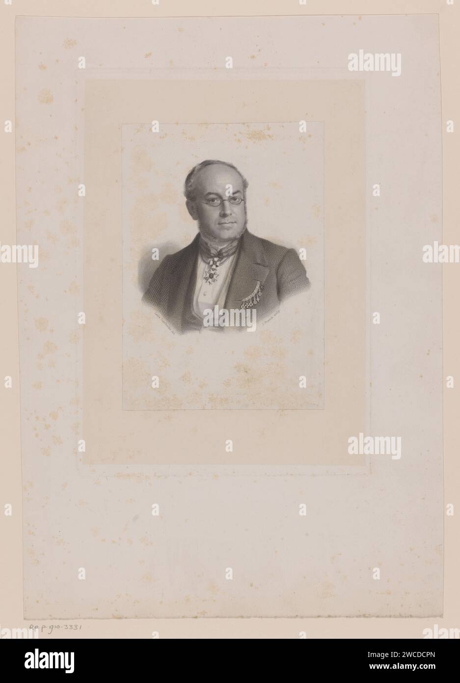 Portrait of an unknown man, Joseph Franck, After Louis Tuerlinckx, 1835 ...