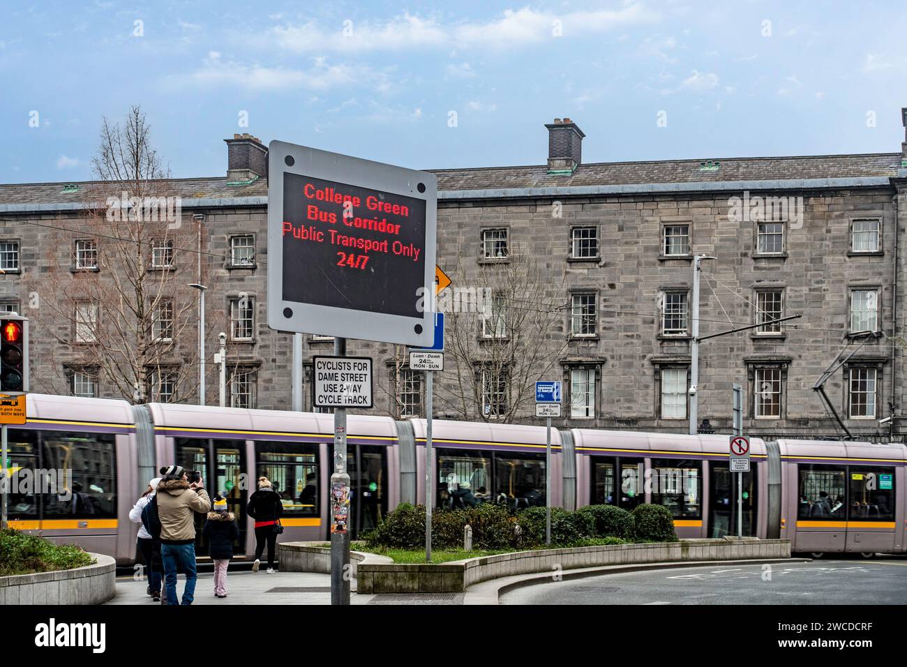 College Green Bus Corridor in Dublin, Public Transport Exclusive Area ...