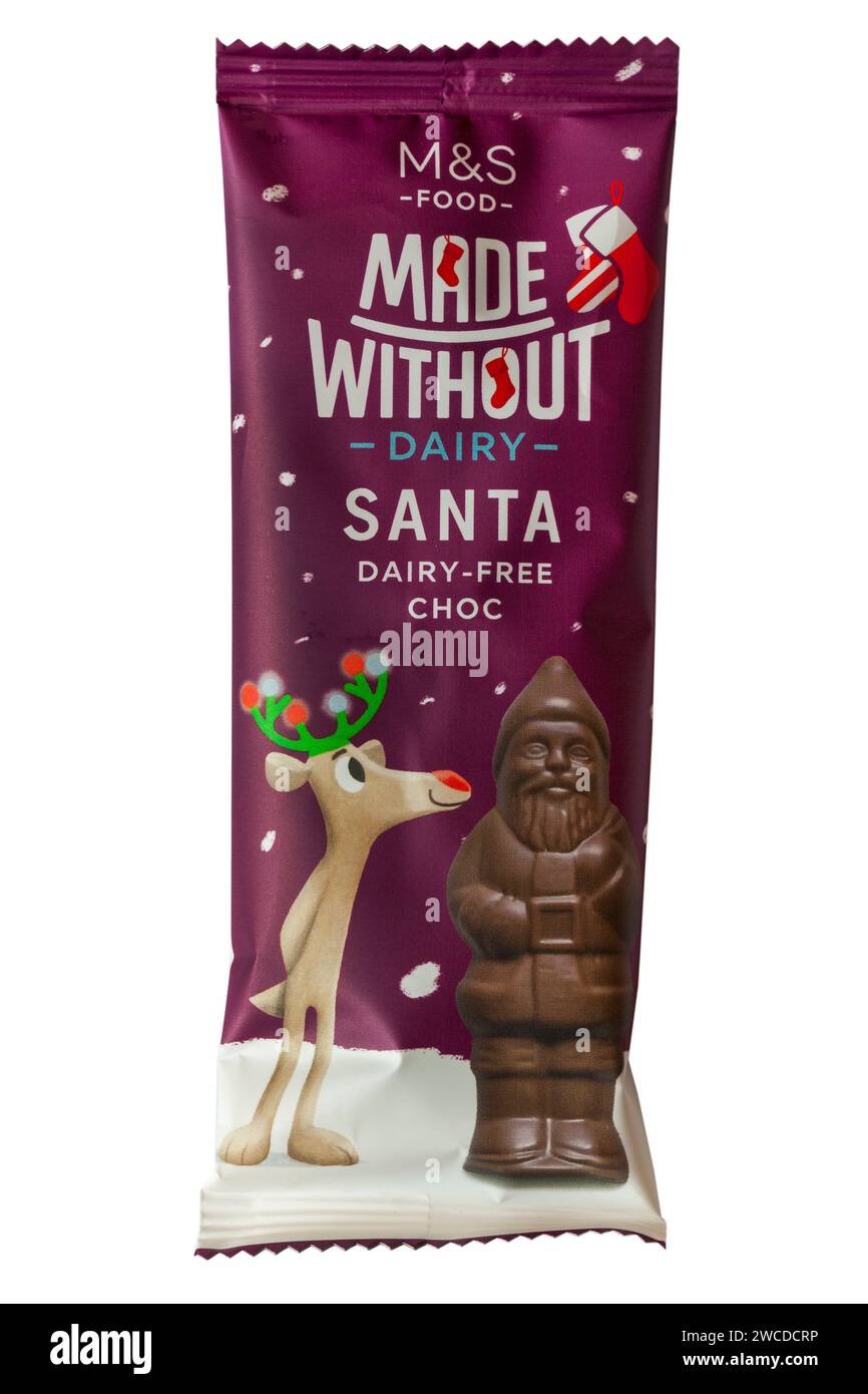 Made without Dairy Santa dairy-free choc from M&S isolated on white ...
