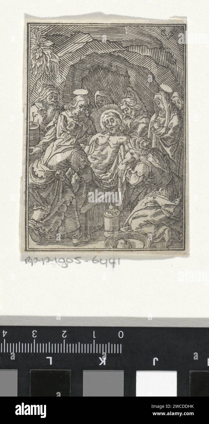 Grave of Christ, Christoffel van Sichem (II), 1581 - 1658 print Christ is placed in a grave in a ...