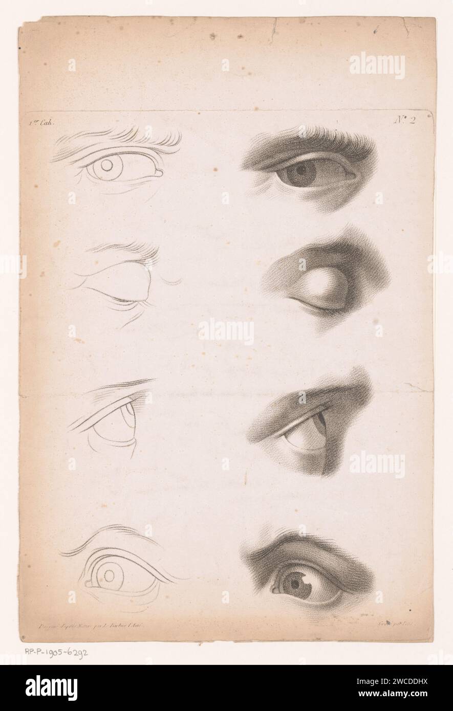 Eight different eyes, Petit (engraver), After Jean Jacques François Le ...
