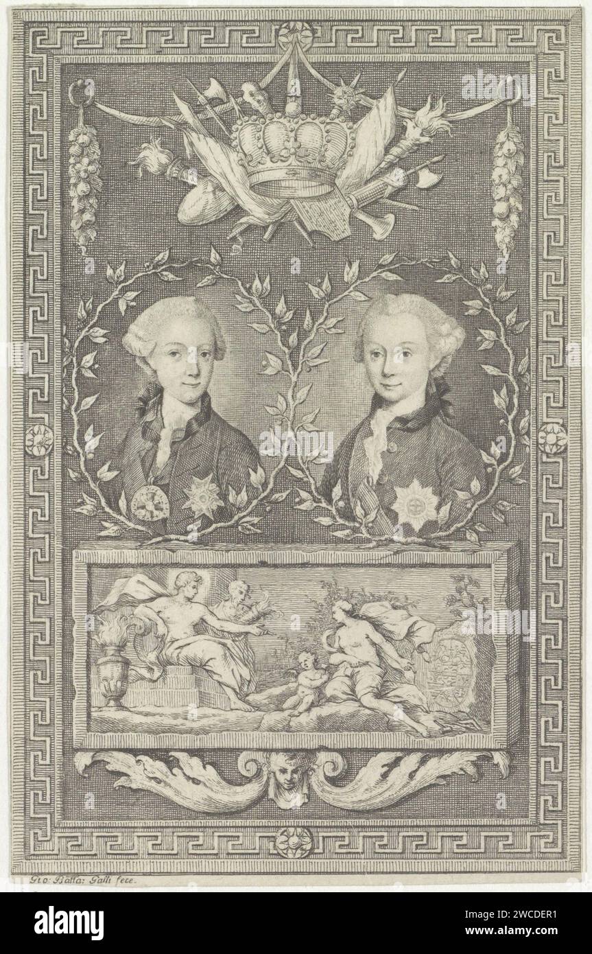 Double portrait of Frederik Willem III van Pruisen and Willem van ...