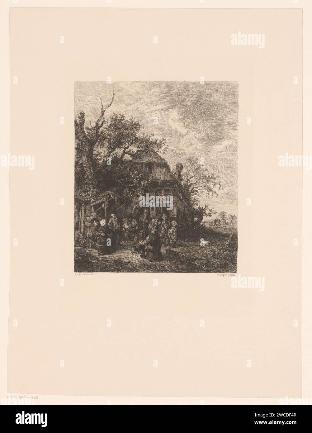 Drinking and making music for an inn, William Unger, After Adriaen van ...