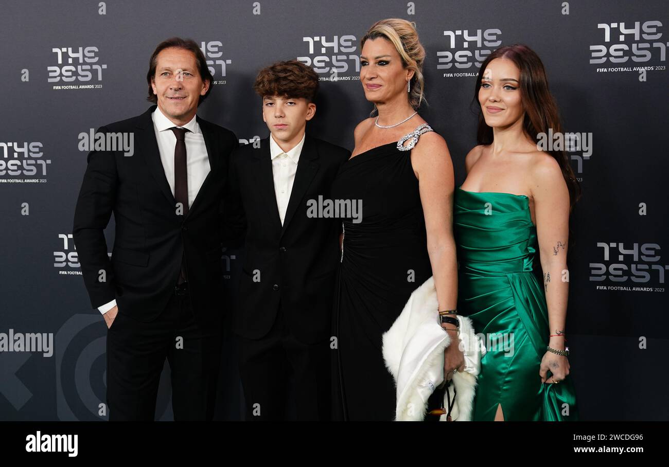 Michel Salgado and family arriving for The Best FIFA Football Awards at ...