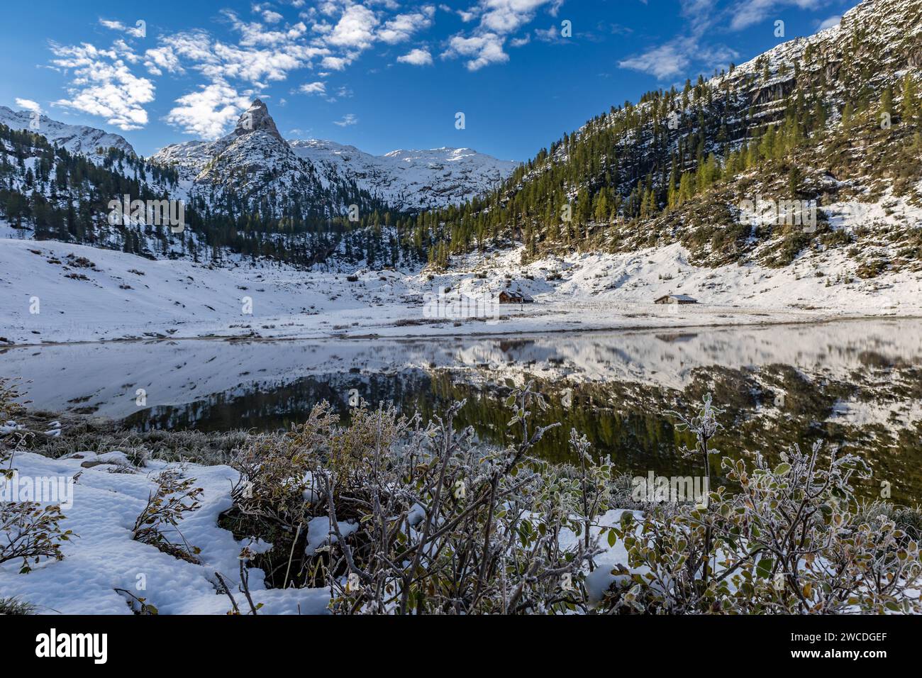 Lake Funtensee near Kärlinghaus during Snowy Winter in the European ...