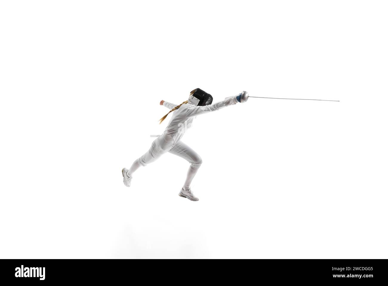 Sports training. An athlete demonstrating the skill and form developed ...