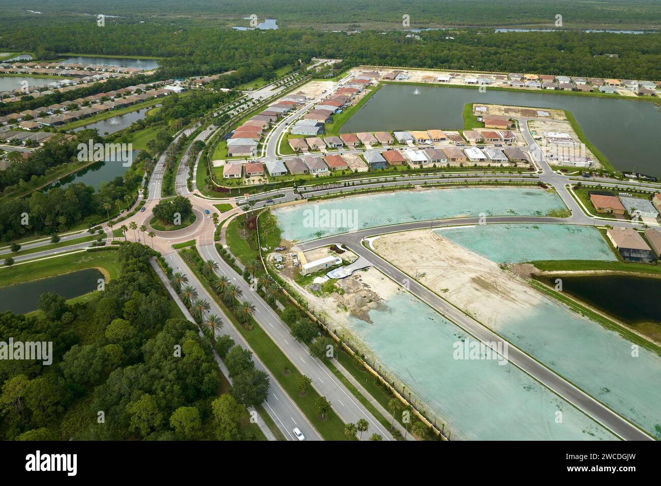 Ground prepared for building of new residential houses in Florida ...