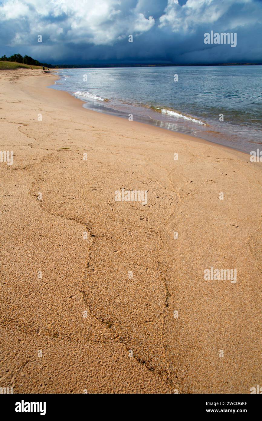 Beach on Au Train Bay, Hiawatha National Forest, Michigan Stock Photo ...