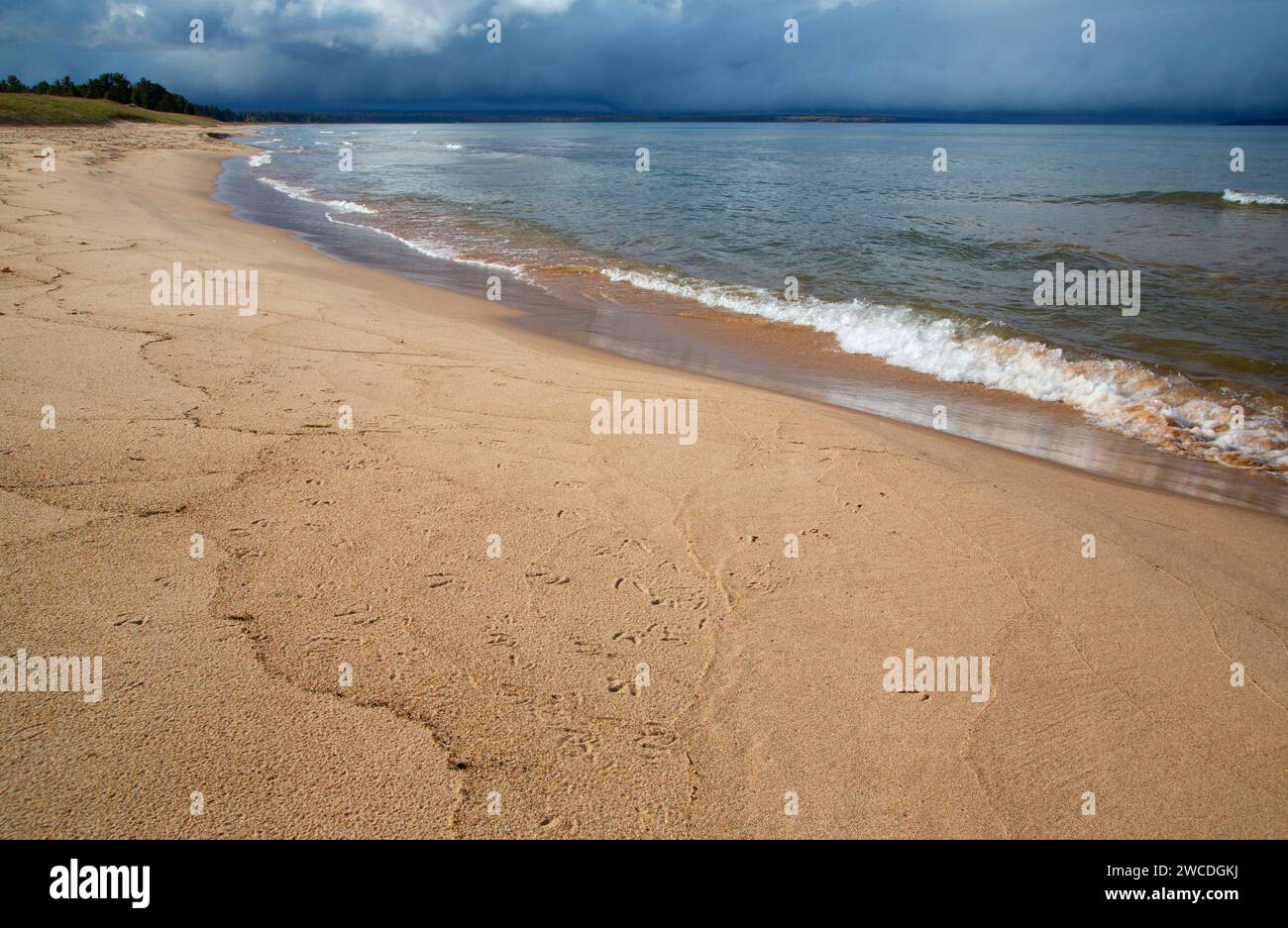 Beach on Au Train Bay, Hiawatha National Forest, Michigan Stock Photo ...
