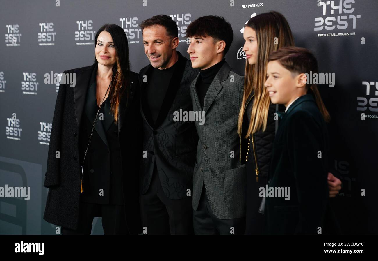 Alessandro Del Piero and family arriving for The Best FIFA Football ...