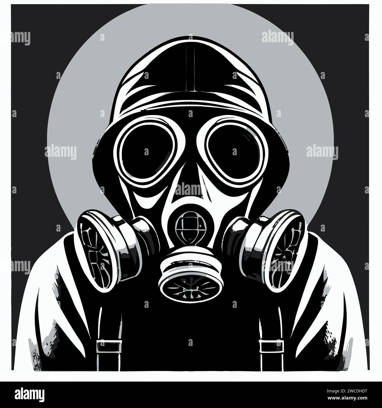 gas mask used as protection against breathing contaminated air in a ...