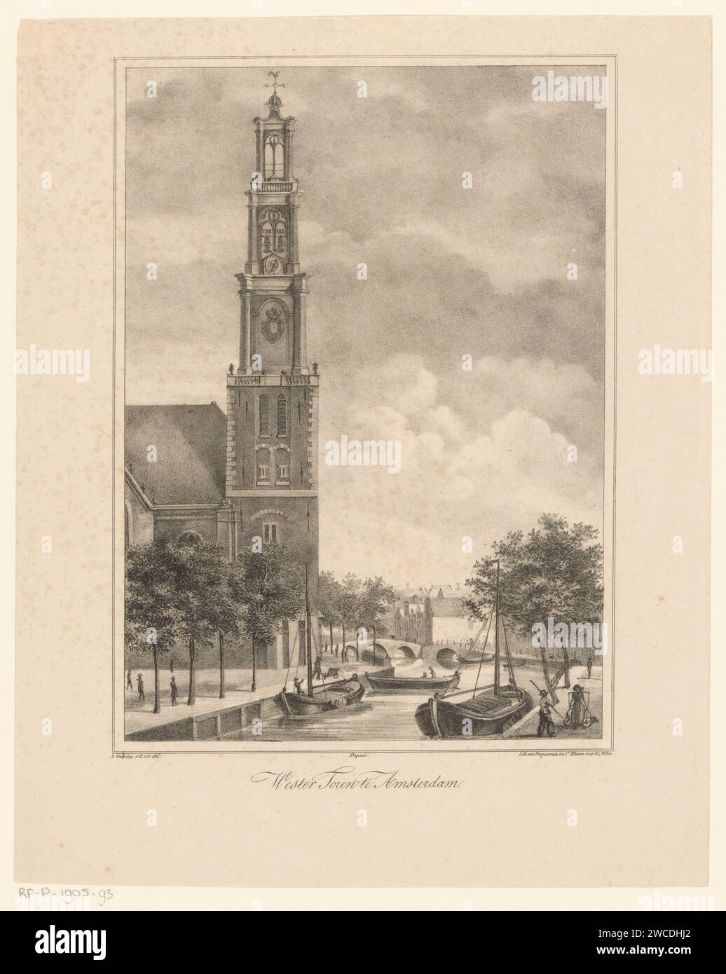 View of the Westertoren in Amsterdam, Anonymous, After Abraham Vinkeles ...