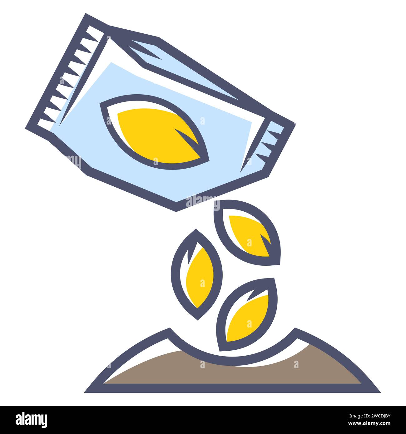 Seeds spill out of the package. Agricultural, cultivation and planting ...