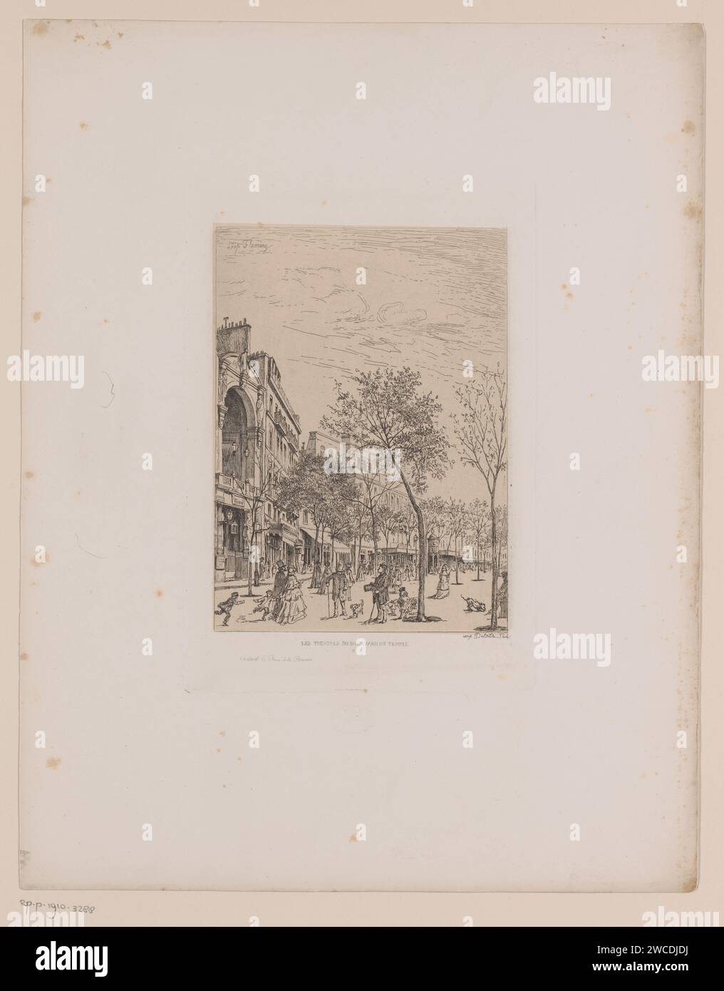 View of the Boulevard du Temple in Paris with the Théâtre Lyrique ...