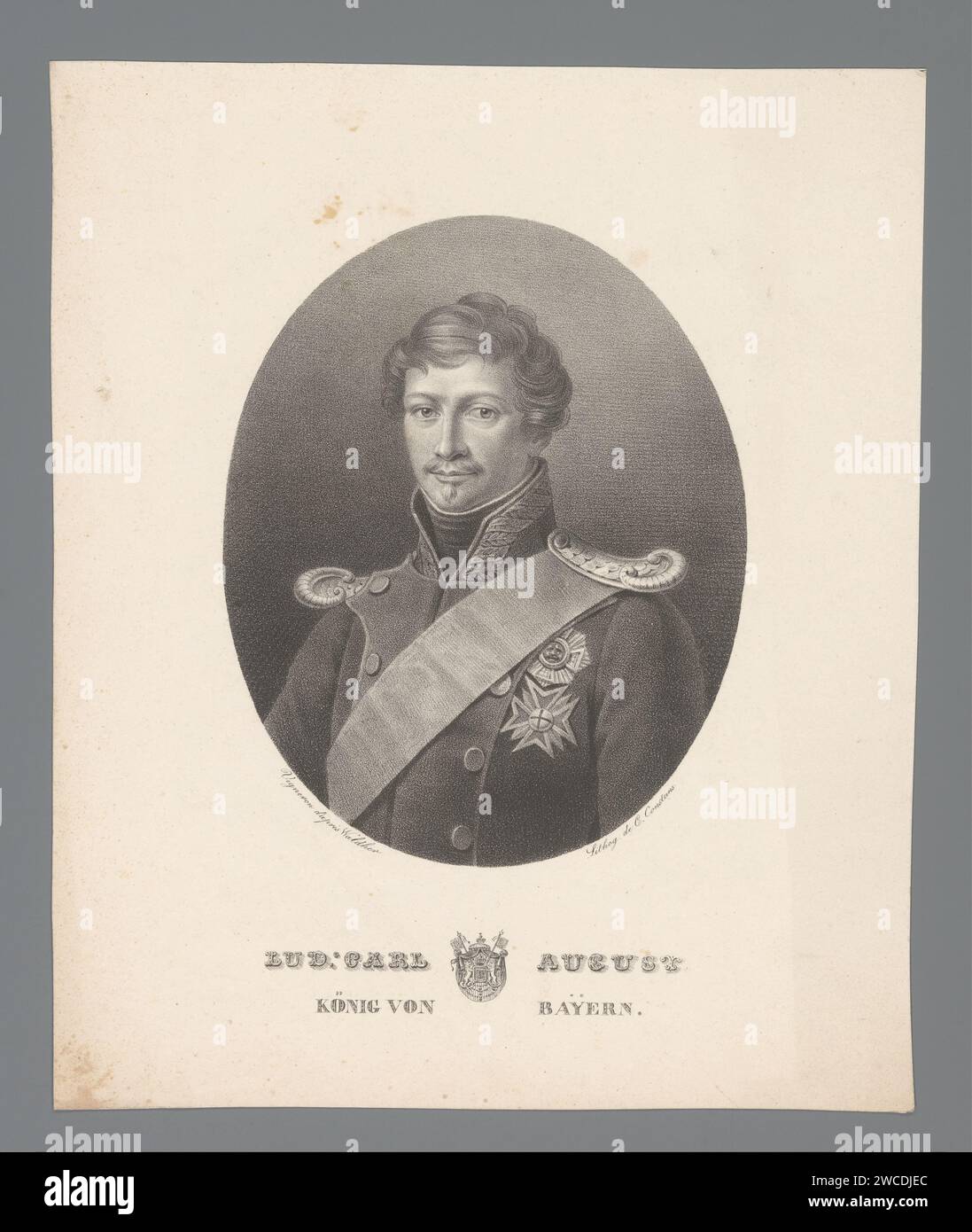 Portrait of King Louis I van Bavaria, Pierre Roch Vigneron, after ...