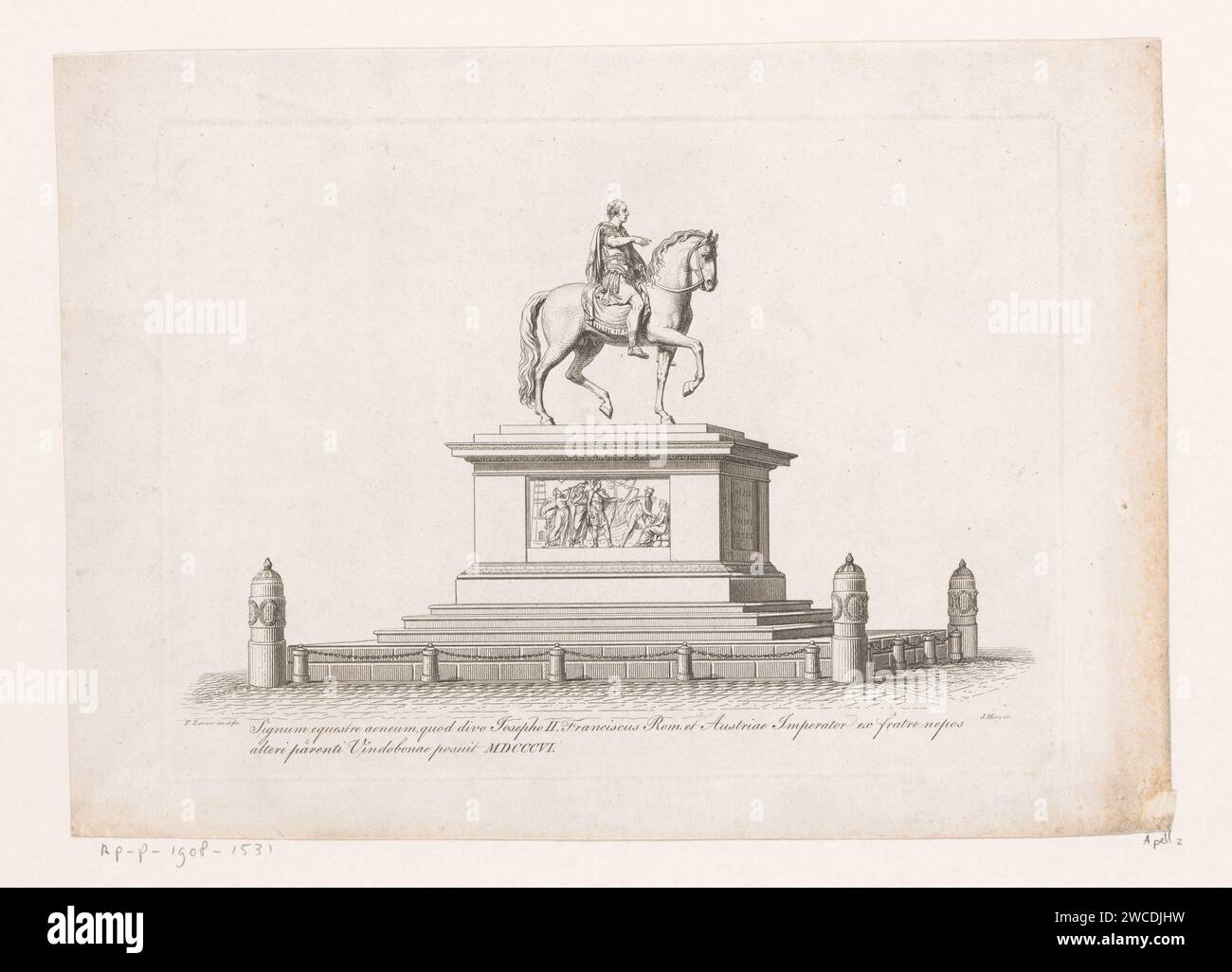 Equestrian statue of Emperor Joseph II, Jacob Merz, After Franz Anton ...