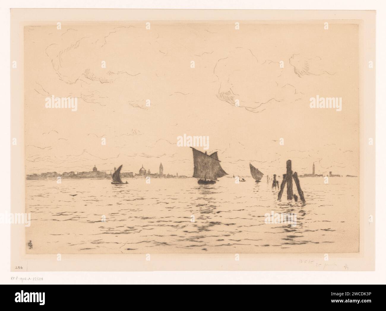 View of the Lagune of Venice for Murano, Carel Nicolaas Storm van 's ...