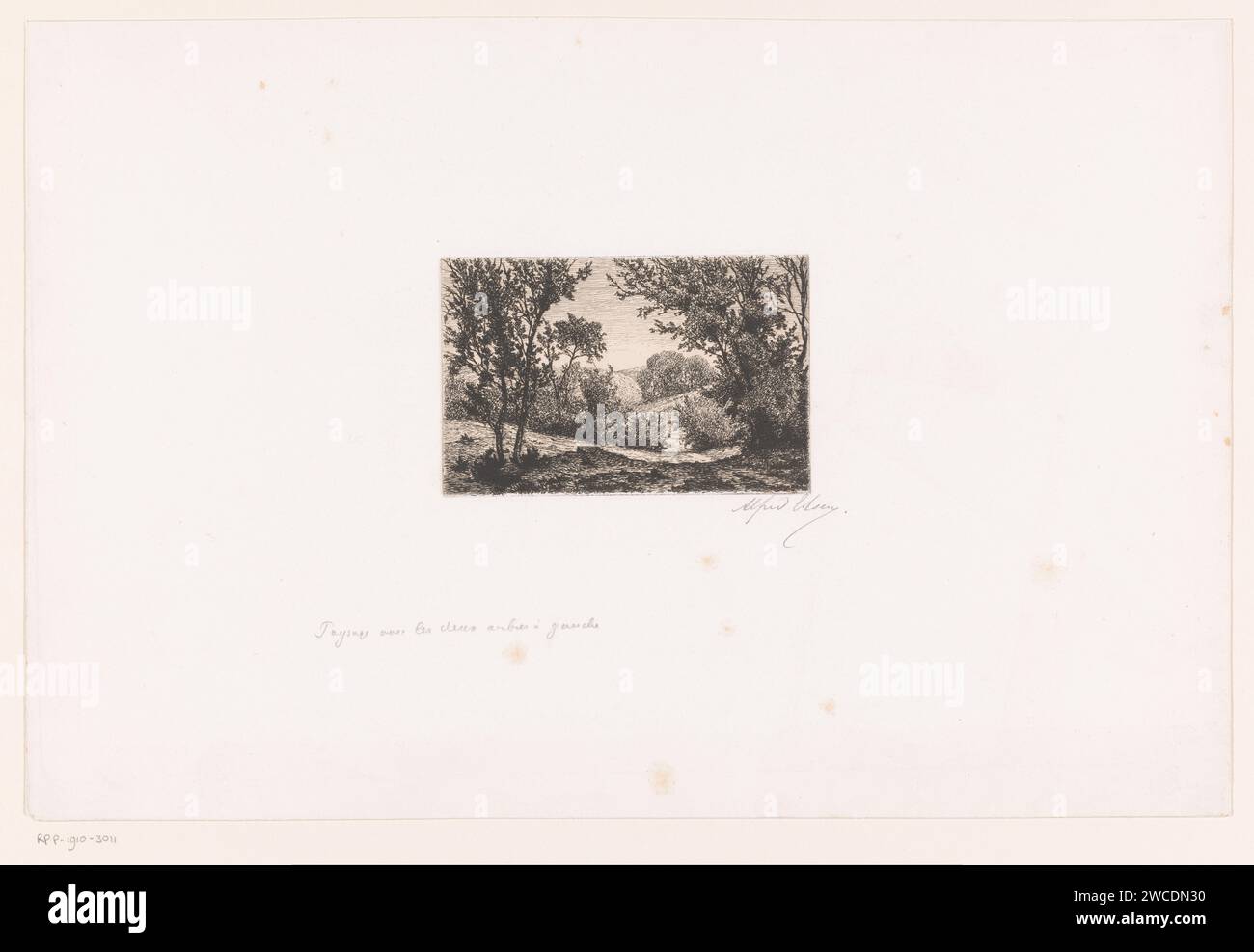 Heuvellandschap with vegetation, Alfred Elsen, 1860 - 1910 print paper ...