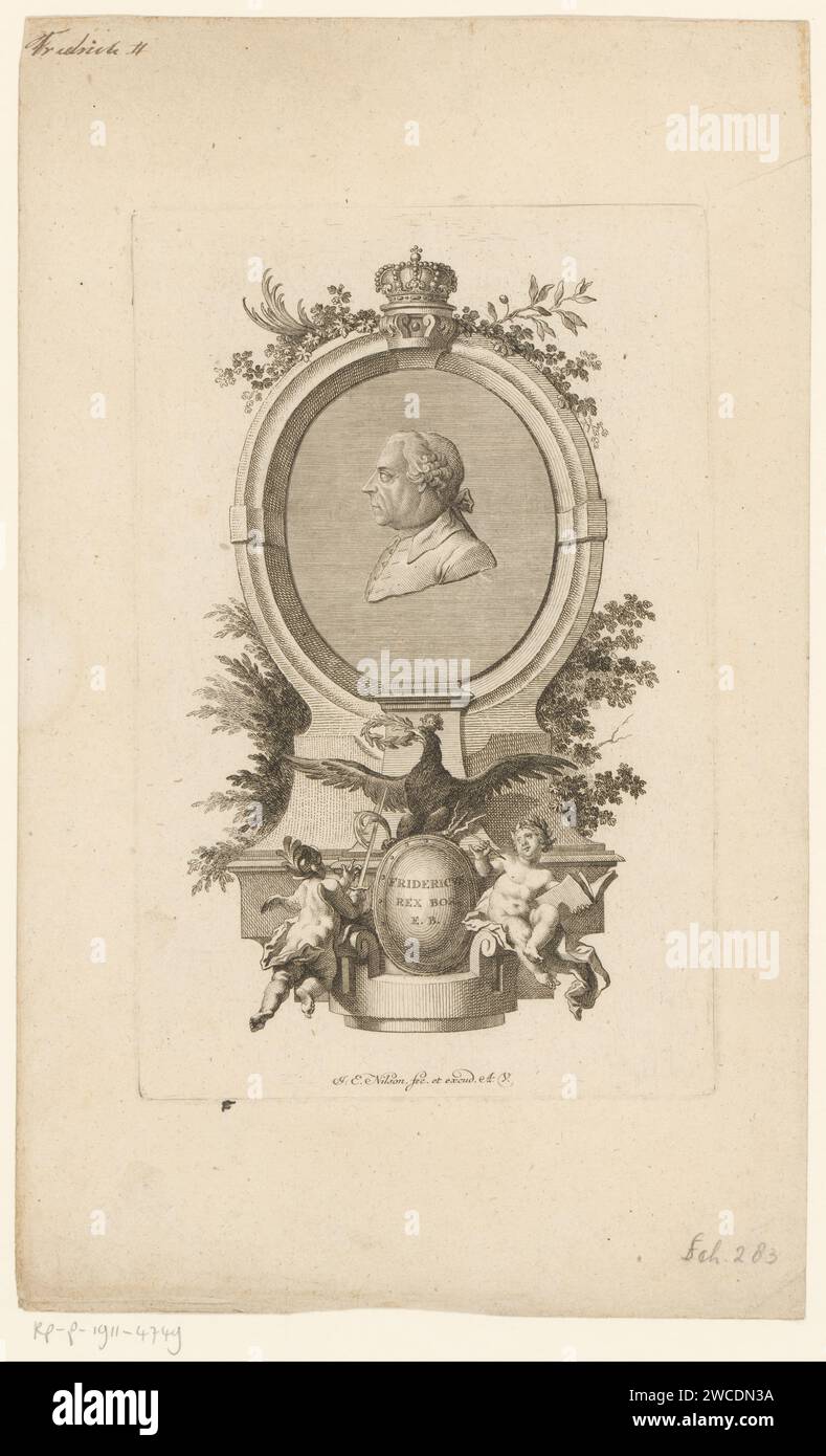 Portrated van Frederik de Grote, Johann Esaias Nilson, 1740 - 1788 ...
