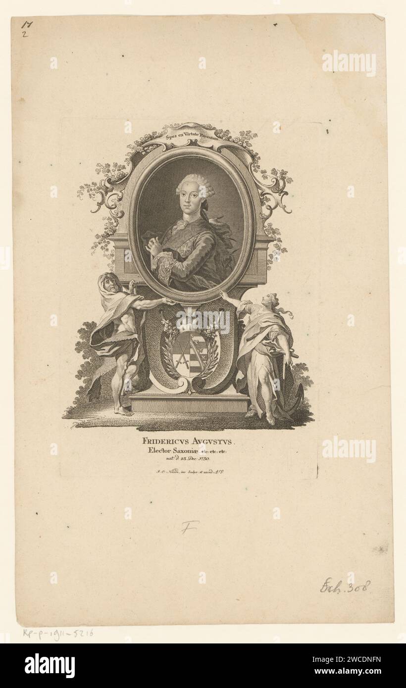 PortraT van Friedrich August I of Saxony, Johann Esaias Nilson, 1760 ...