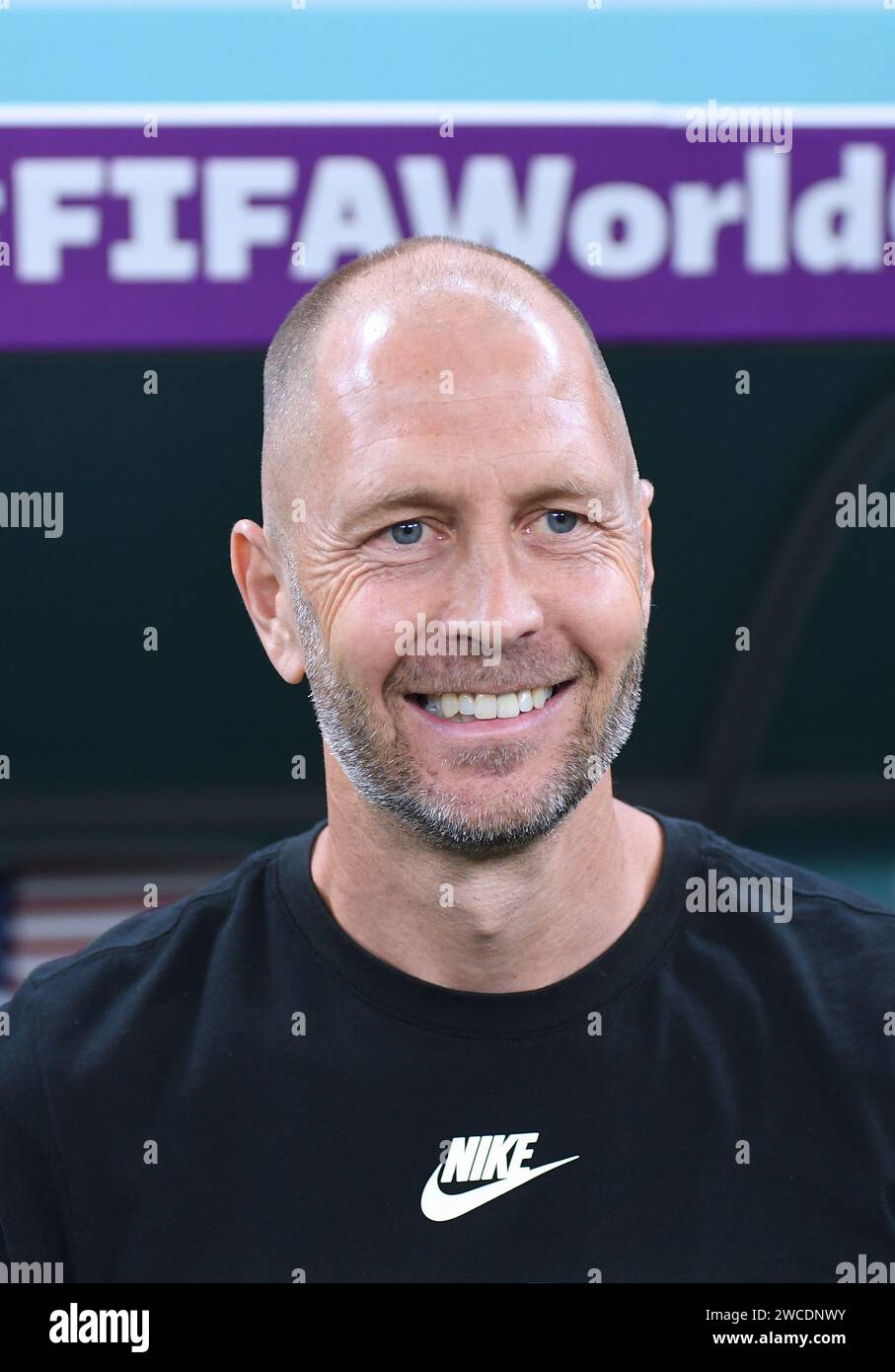 USA Men's coach, Gregg Berhalter, smiles ear to ear as his team gets ...