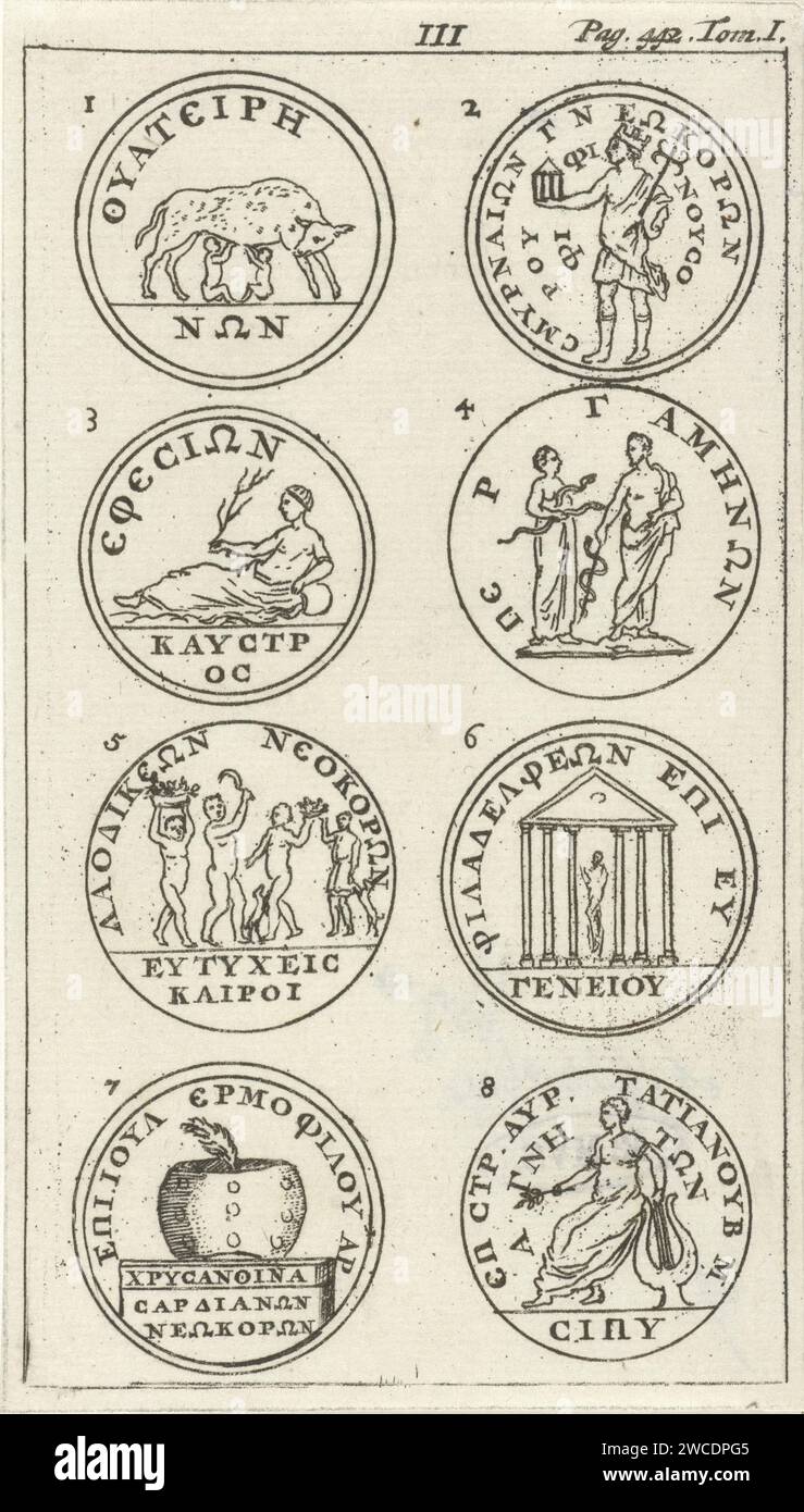 Eight tokens, III, Jan Luyken, 1679 print Print Central and top right ...