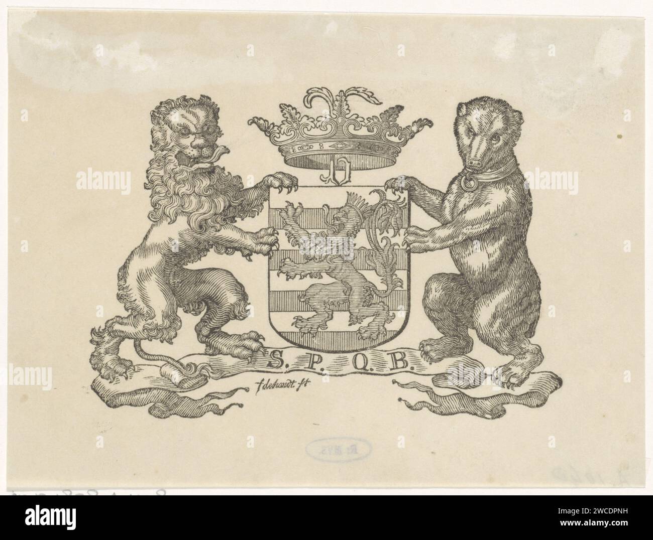 Vignette with the coat of arms of the city of Bern, Franciscus Johannes ...