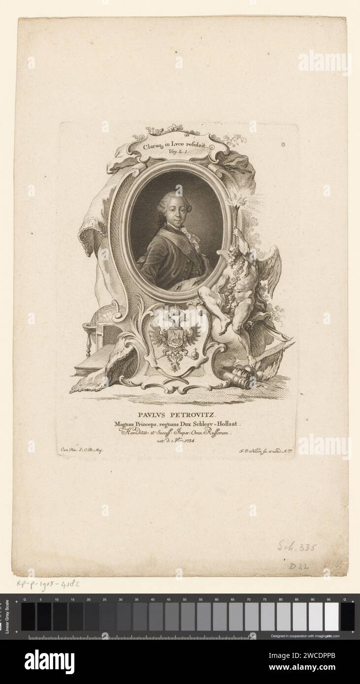 The port Van Paul I, Tsaar van Rusland, Johann Esaias Nilson, 1764 ...
