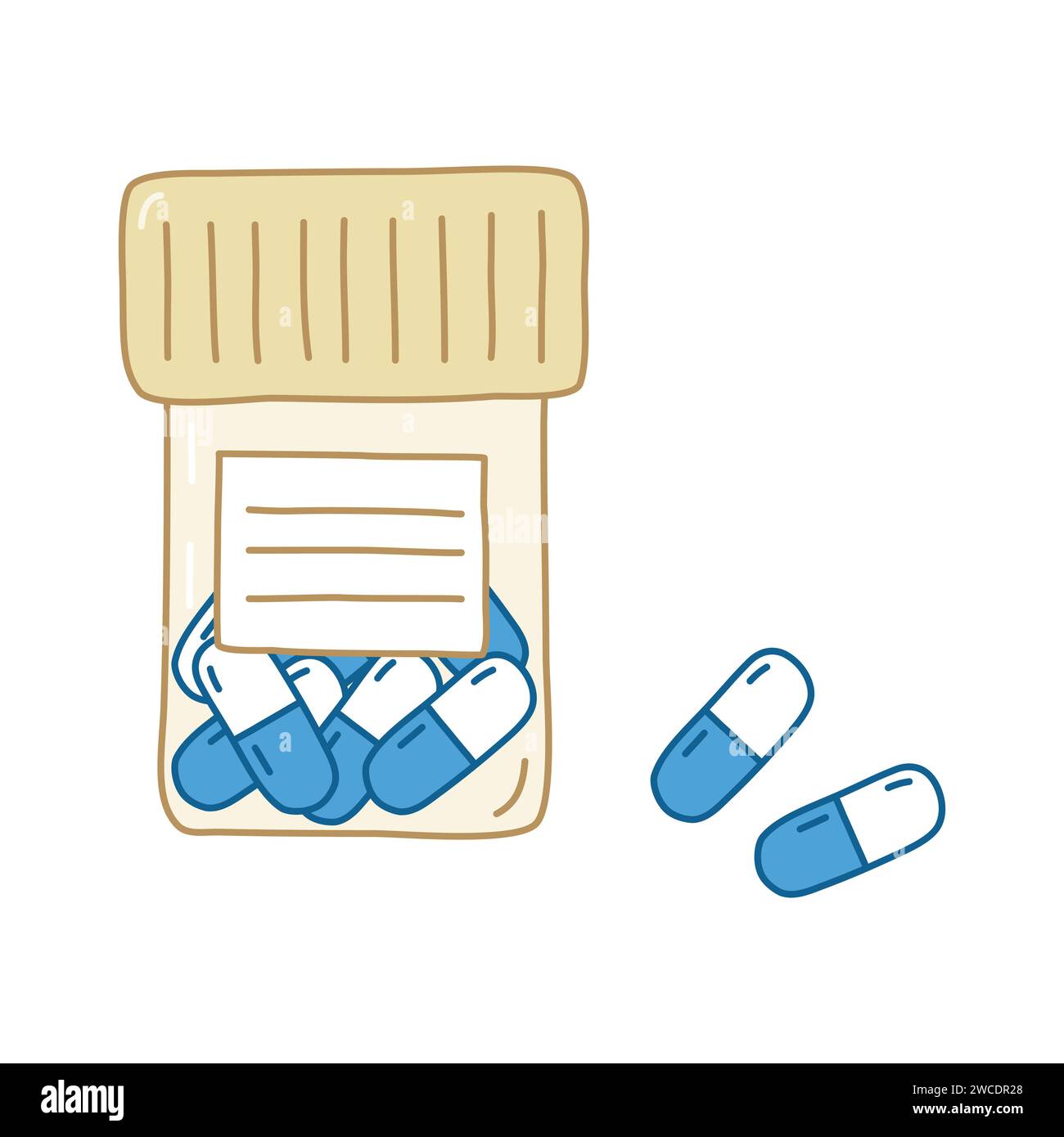 Vector doodle pill bottle icon hi-res stock photography and images - Alamy