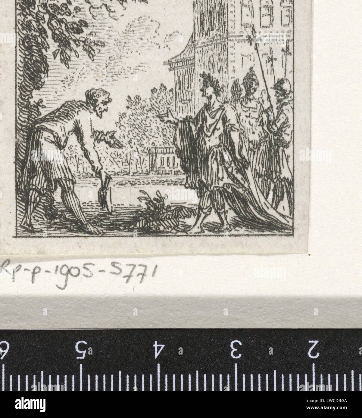 Fable of Emperor Tiberius and his servant, Simon Fokke, 1769 print A ...