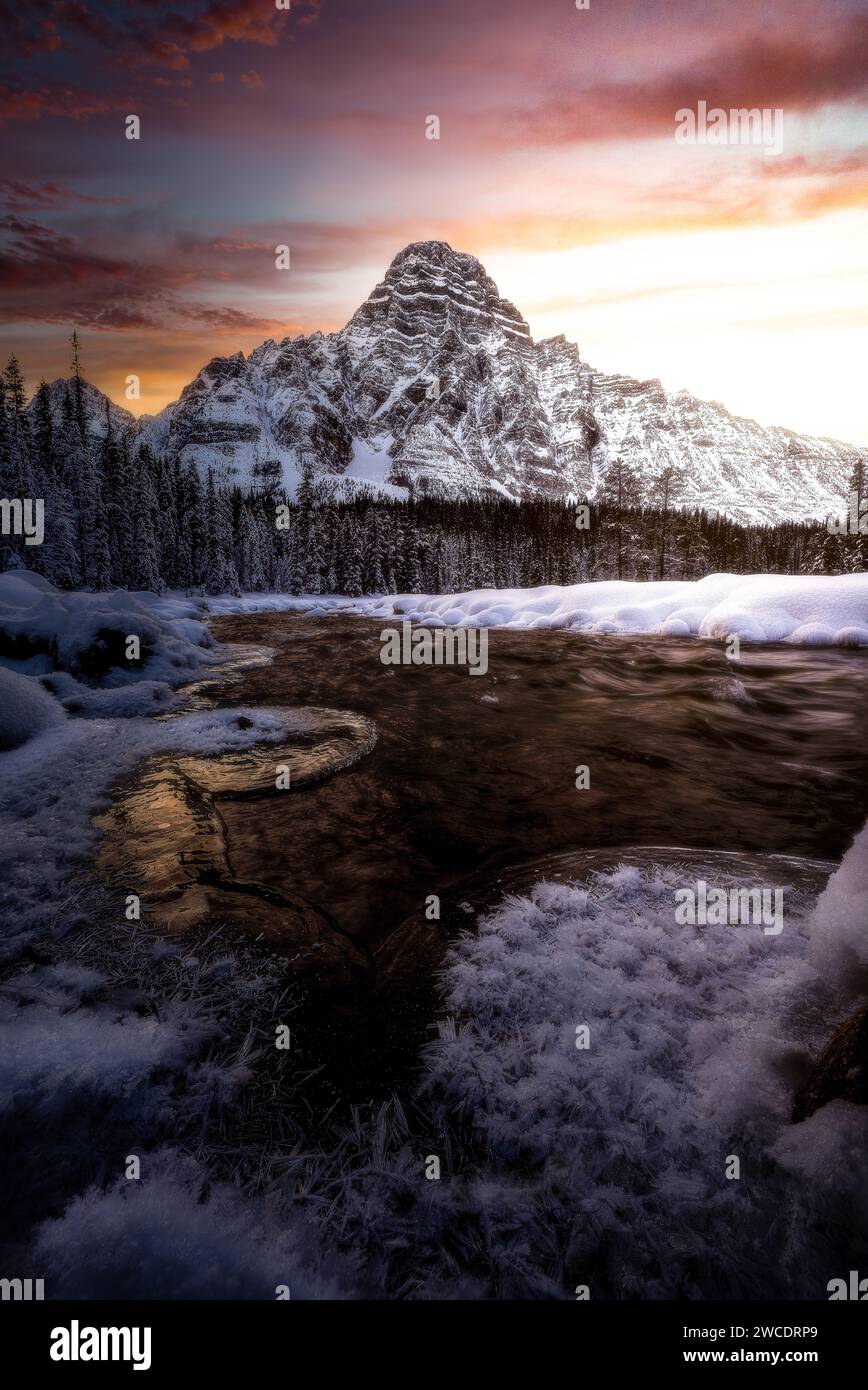 A fine art landscape photography image of Mount Chephren in Banff ...